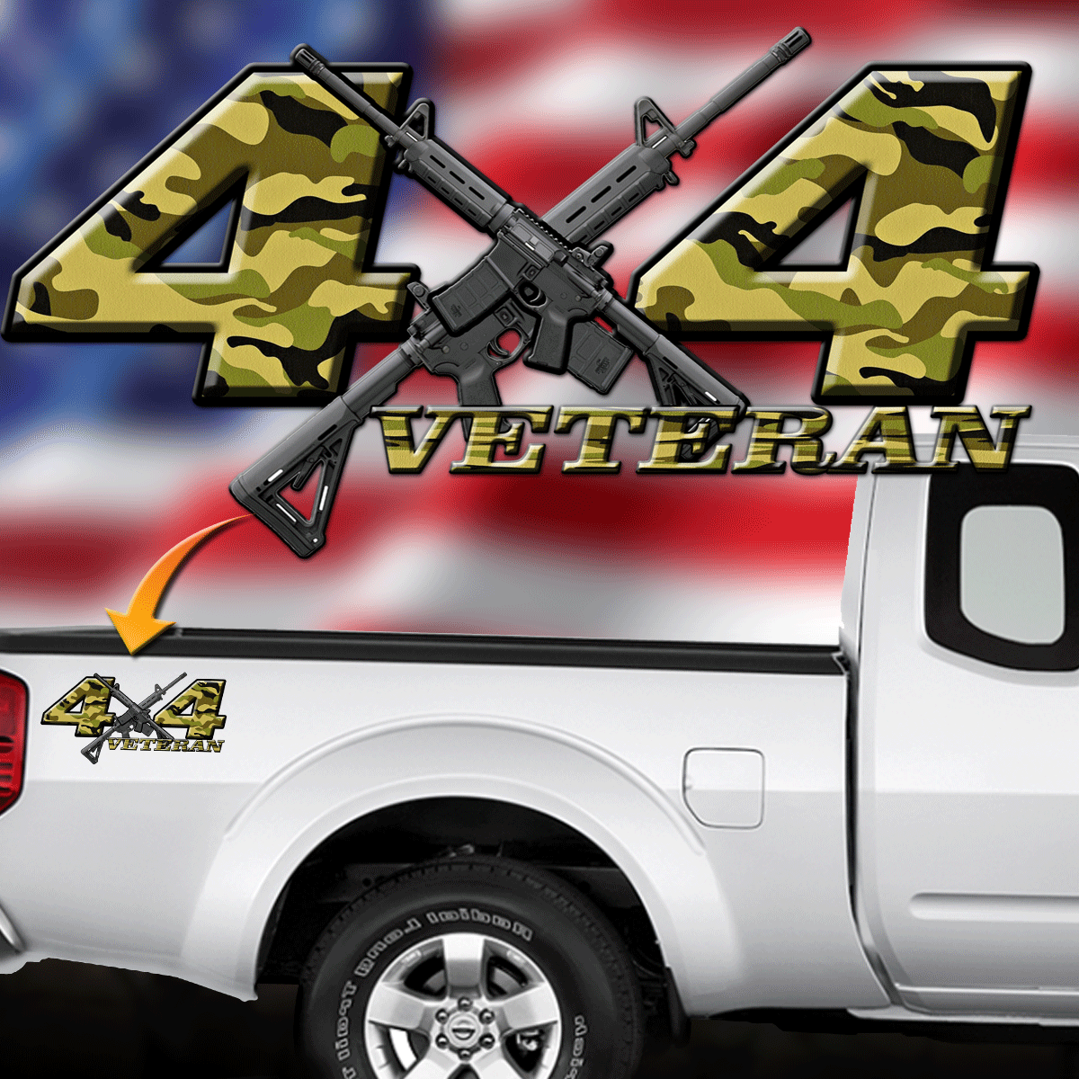 Veteran 4x4 Camo Decal – Gift Shop City